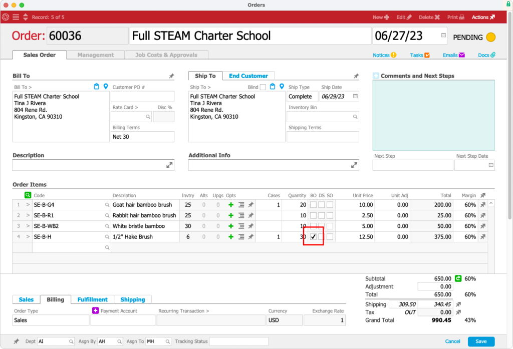 Backorder Management for Low Inventory Using aACE